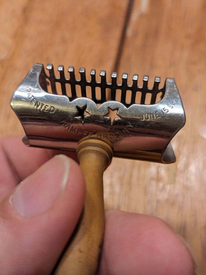 Very Rare 1880 Kampfe Bros HR-1A Safety Razor With Blade, Tin ...