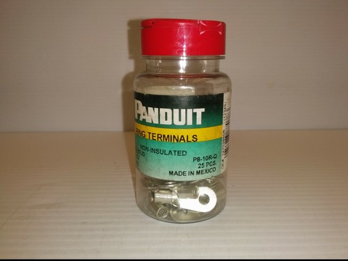 PANDUIT P8-10R-Q RING TERMINALS, NON-INSULATED, 8 AWG, PACKAGE OF 25 ...