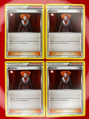 Pokémon TCG Lysandre 90/106 X4 Trainer Supporter LP 2014 World ...