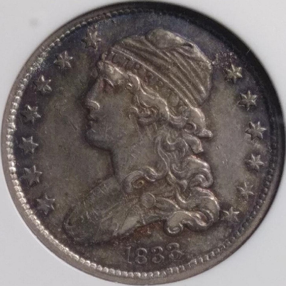 1833 25C Capped Bust Quarter - ANACS AU50 - Lowest Mintage Small CBQ ...