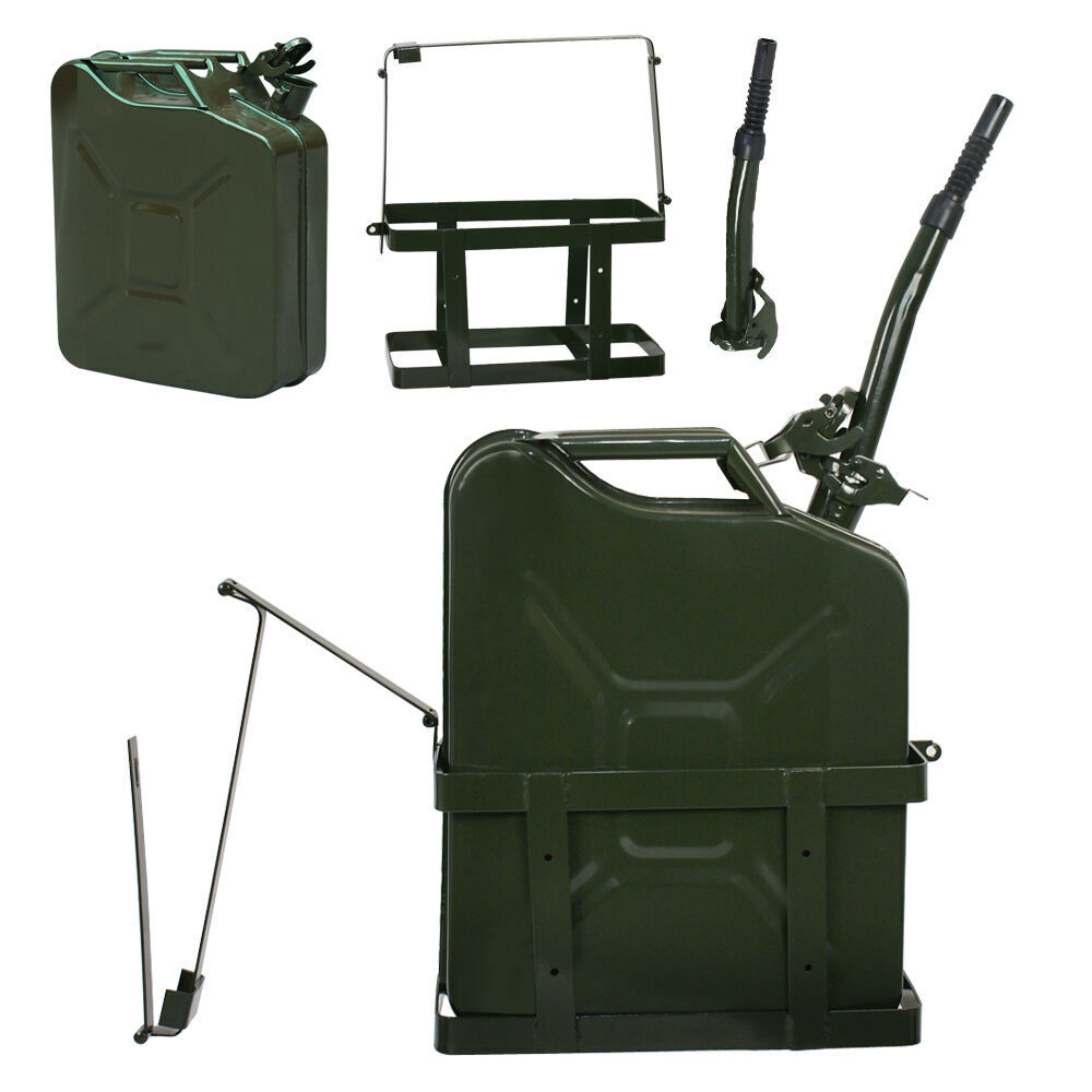 8PCS 5 Gallons Jerry Can 20L Gas Gasoline Metal Steel Tank Army Backup ...
