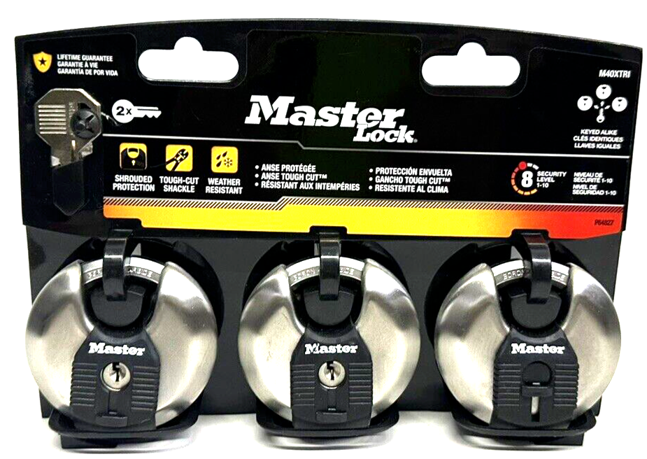 Master Lock Heavy Duty Shrouded Outdoor Keyed Padlock 2-3/4in W x 5/8in ...