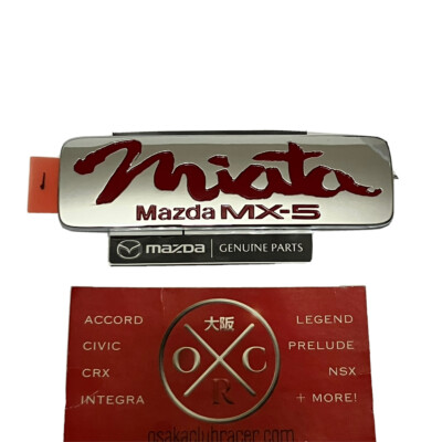 New Genuine OEM 90-97 Mazda Miata Rear Emblem MX-5 Badge Red & Chrome ...
