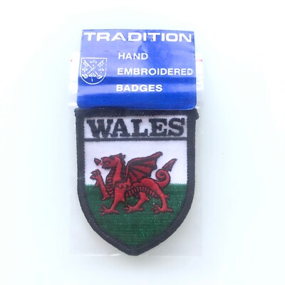 Wales Patch Red Dragon Y Ddraig Goch Tradition Hand Embroidered Badge ...