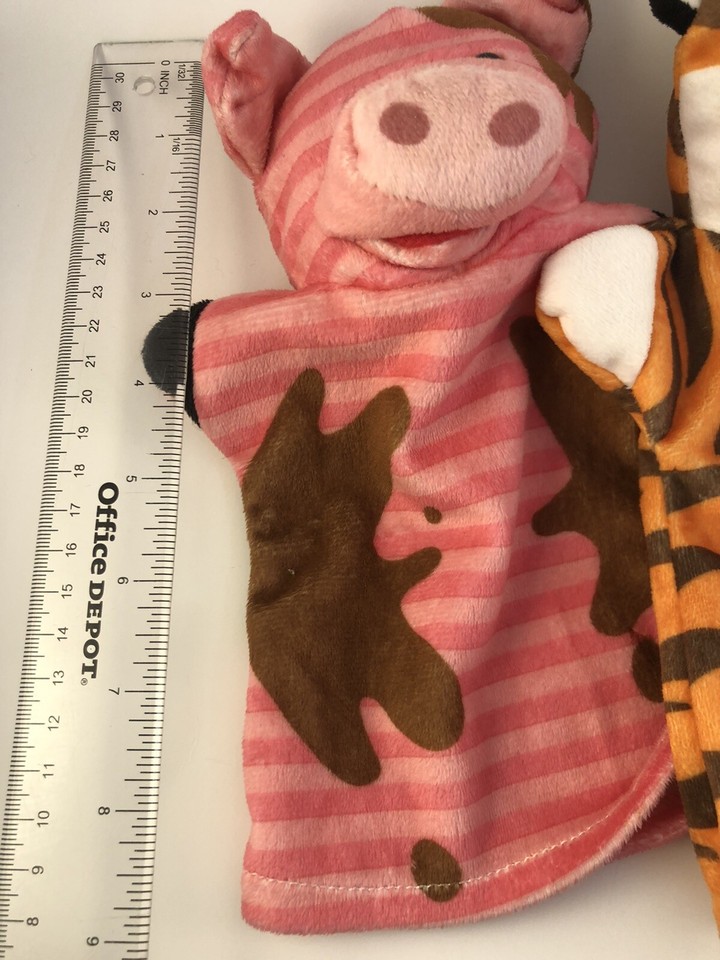 Melissa and Doug Animal Zoo Friends Hand Puppets Giraffe Monkey ...