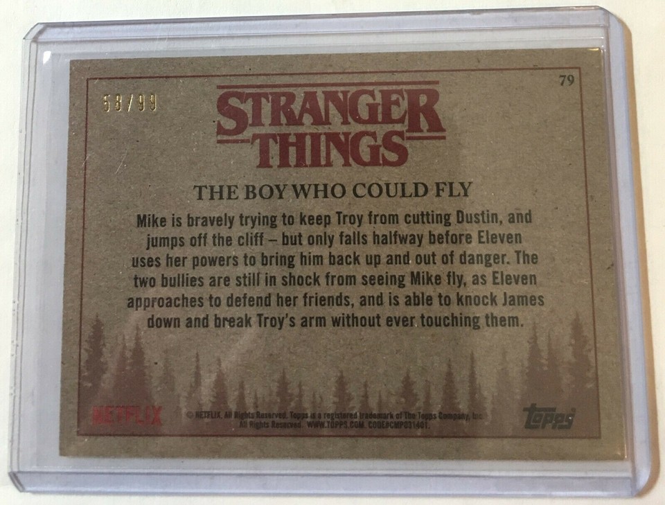 Stranger Things SE1 "The Boy Who Could Fly" Blue Parallel 68/99 ELEVEN ...