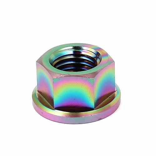 21.8mm Serrated Flange Hex Lock Nuts Thread Car Body Hardware Titanium ...