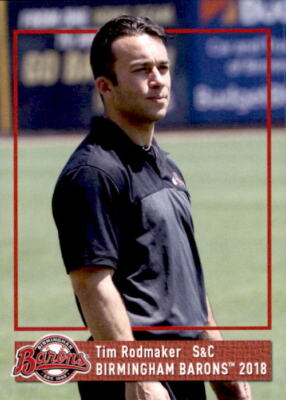 2018 Birmingham Barons Grandstand #29 Tim Rodmaker Strength Coach Milan ...
