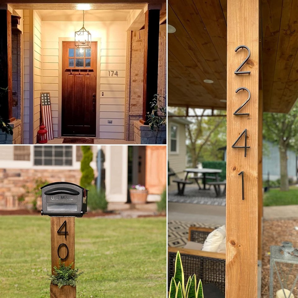 Street Address Mailbox House Number REFLECTIVE Modern 5 Inch Metal ...