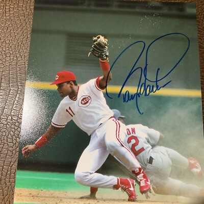 BARRY LARKIN SIGNED AUTOGRAPHED 8x10 PHOTO CINCINNATI REDS 1990 WS ...