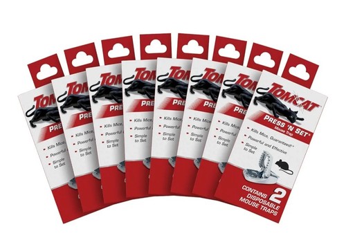 Tomcat Press 'N Set Mouse Trap for Indoor or Outdoor Use 8 Pack (16 ...