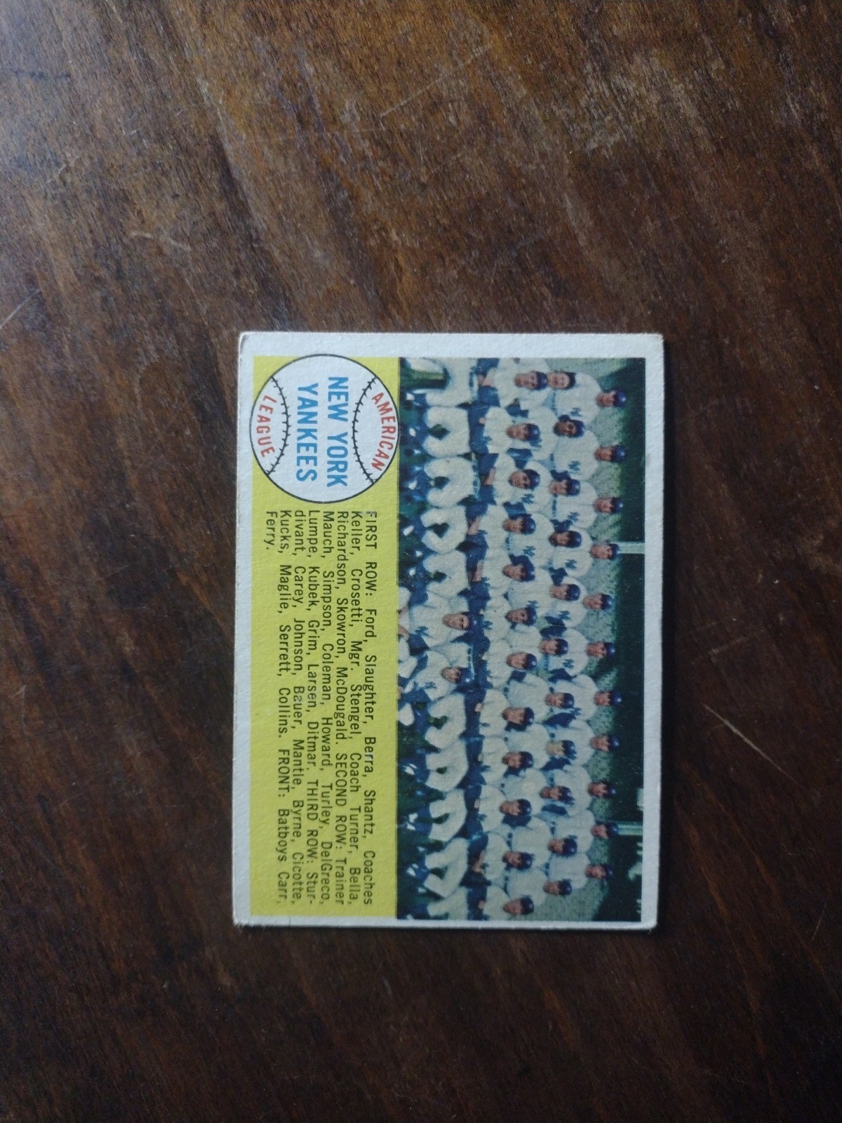 1958 Topps #246 New York Yankees Team Card UNMARKED | eBay