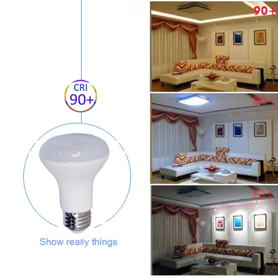 R63 Reflector E27 LED Bulb, 4-Pack Daylight 6000K, BR20 R63 Spotlight ...