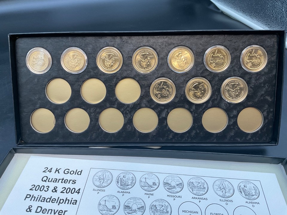 24k Gold Quarters 2003 & 2004 Philadelphia & Denver | eBay