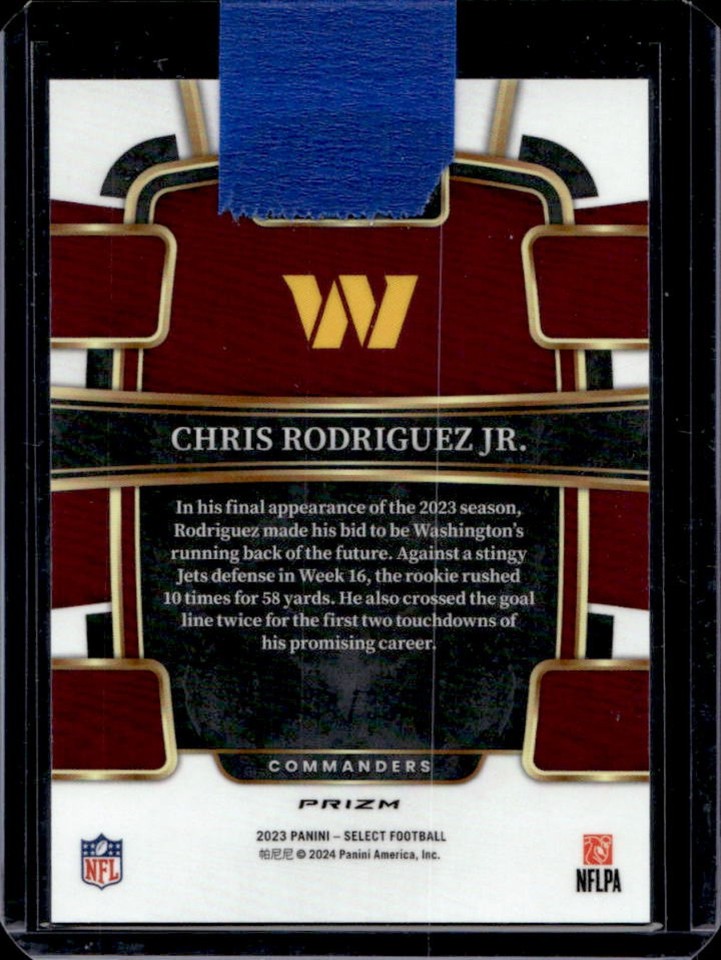 2023 Select Chris Rodriguez Jr. White Prizms RC Concourse #/35 ...
