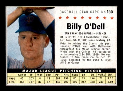 1961 Post #155 Billy O Dell Box NM/NM+ X3295021 | eBay