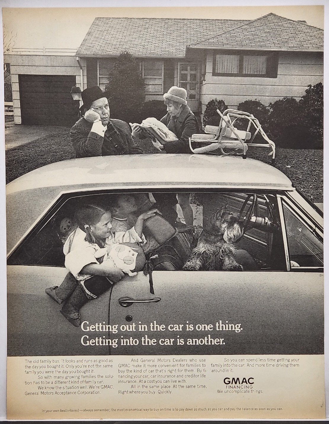 1972 GMAC Financing Frustrated Dad Getting Out In The Car Is One Thing ...