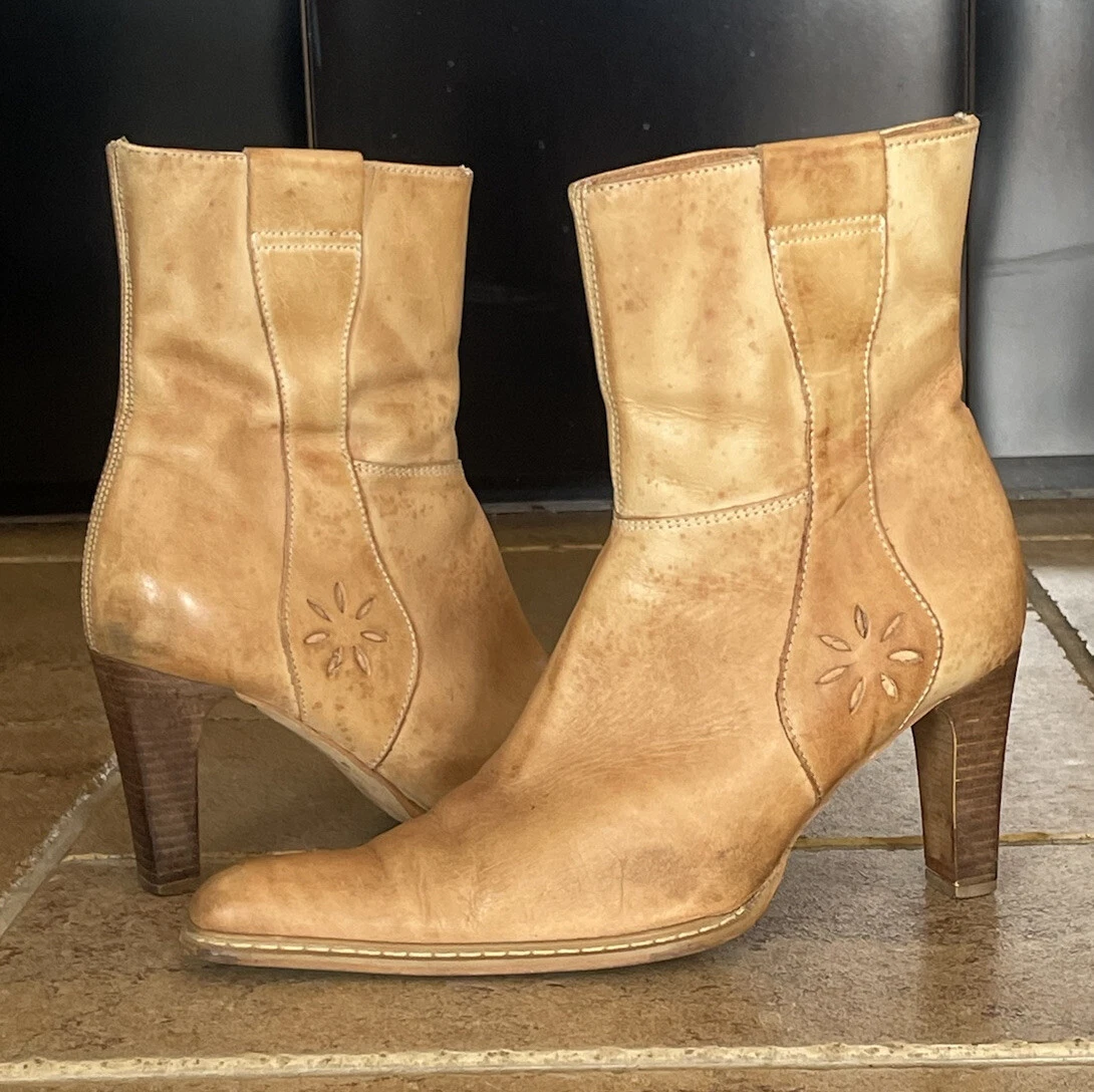 Light Brown High Heel Boots