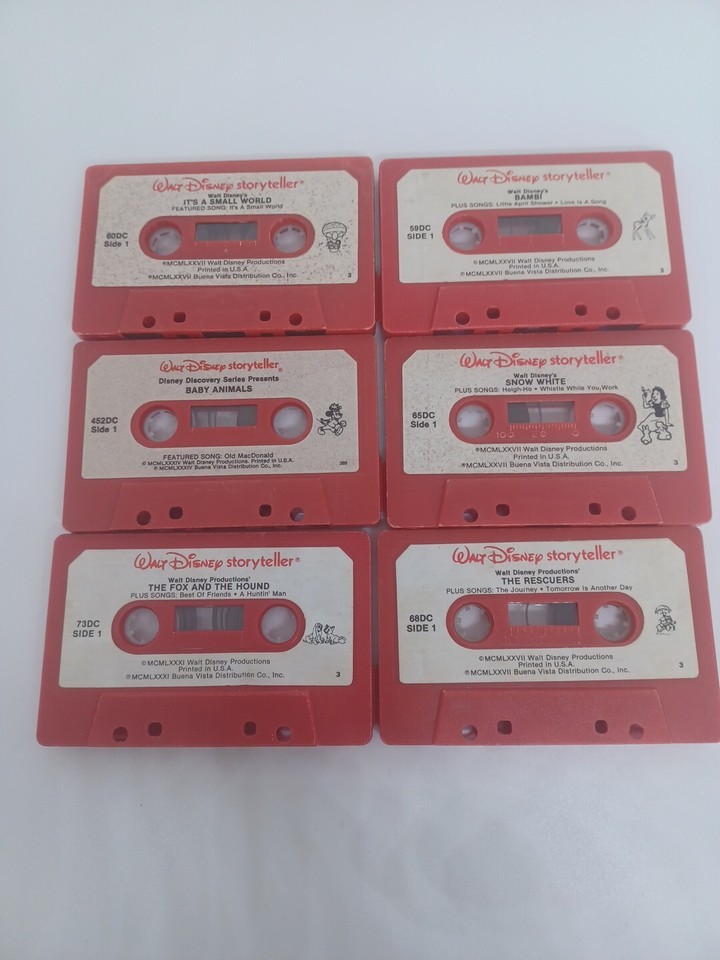 Vtg Walt Disney Storyteller Cassette Tapes Lot Set Of 6 Mickey Mouse ...