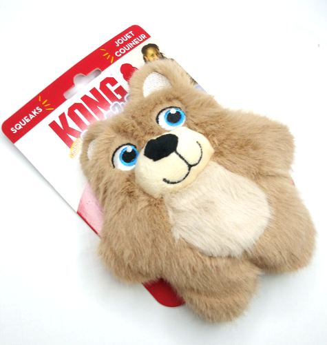 KONG Snuzzles Kiddos Teddy bear Small Squeaky Crinkly Toss & Play Dog ...