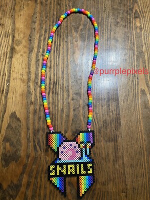 Excision And Snails Perler Kandi Necklace - SpongeBob - Gary The Snail ...
