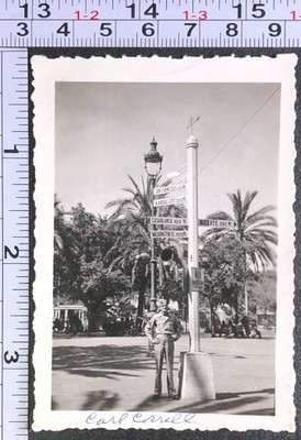 Carl Correll Military Soldier WW2 Direction Pole Signs Vintage BW Photo ...