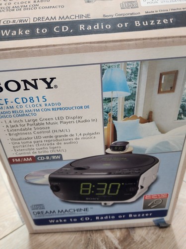 Sony Dream Machine ICF-CD815 Dual Alarm Clock Radio Stereo CD Player ...
