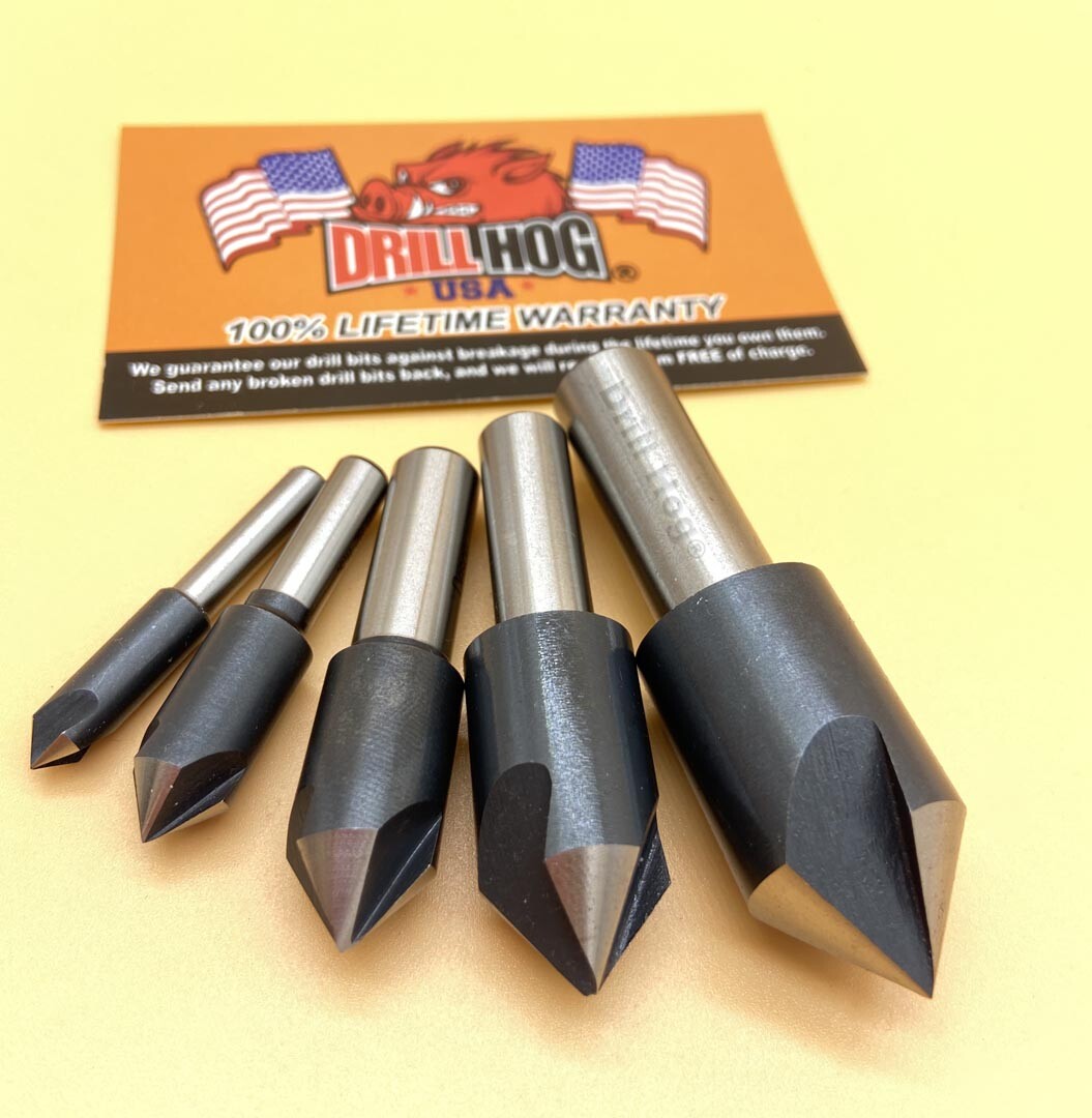 Drill Hog® 5 Pc Countersink Set 1/4, 3/8, 1/2, 5/8, 3/4" Reamer 3 ...