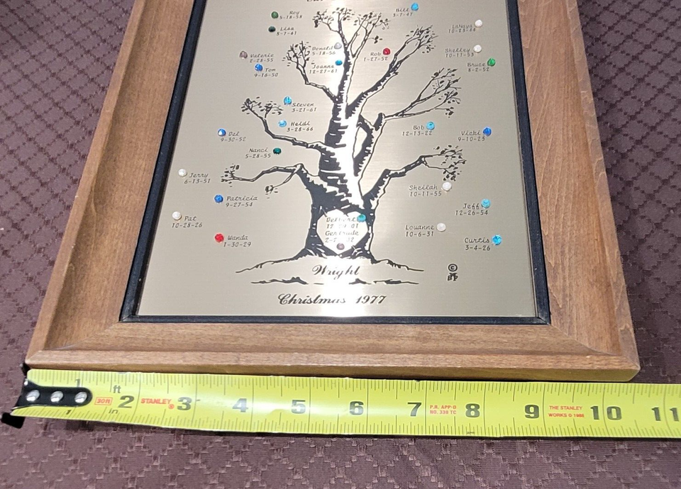 Birthstone Tree Bronze Plaque with engraved names and birthdays The ...