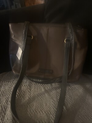 Purse, Brown And Black Leather Hush Puppies. | eBay