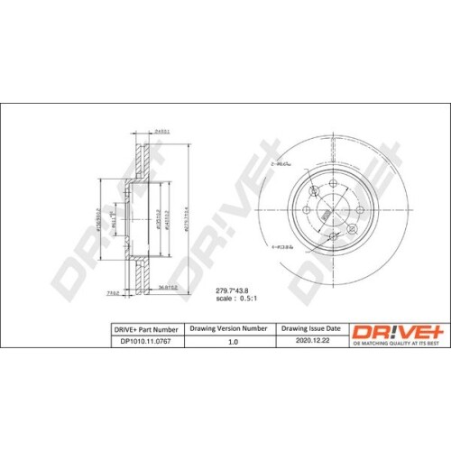Dr!ve+ Disque de frein pour RENAULT DACIA DP1010.11.0767 | eBay