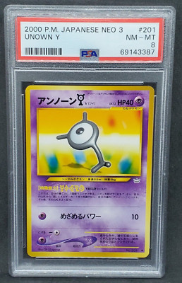 Pokemon PSA 8 NM-MT Japanese Unown Y Neo 3 Revelation No. 201 Uncommon ...