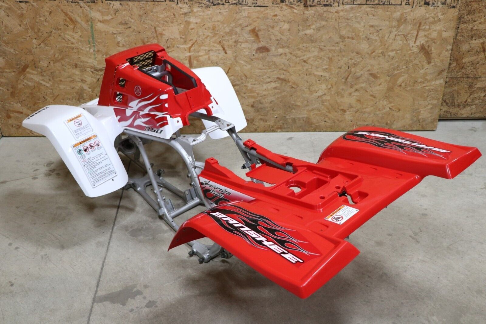 Vito's custom vinyl graphics 14MIL sticker Yamaha Banshee RED WHITE ...