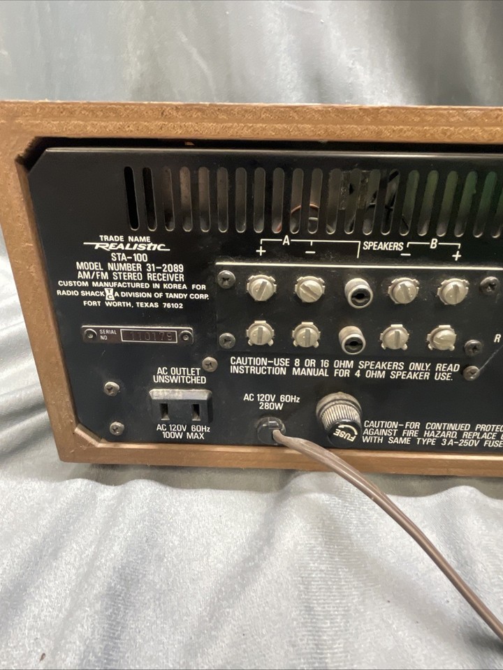 Vintage Radio Shack Realistic STA-100 AM/FM Stereo Receiver Model 31 ...