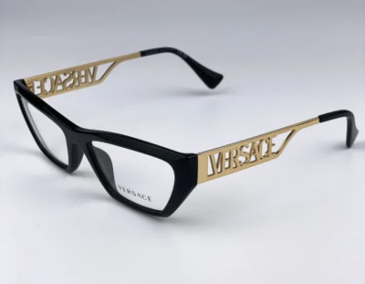New Versace Reading Glasses MOD 3327-U GB1 55-18 145 Black & Gold ...