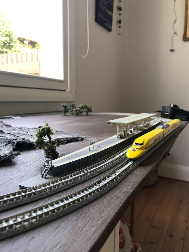 N Gauge Railway Track Layout Tomix Bullet Train bath house DIY Mountain ...