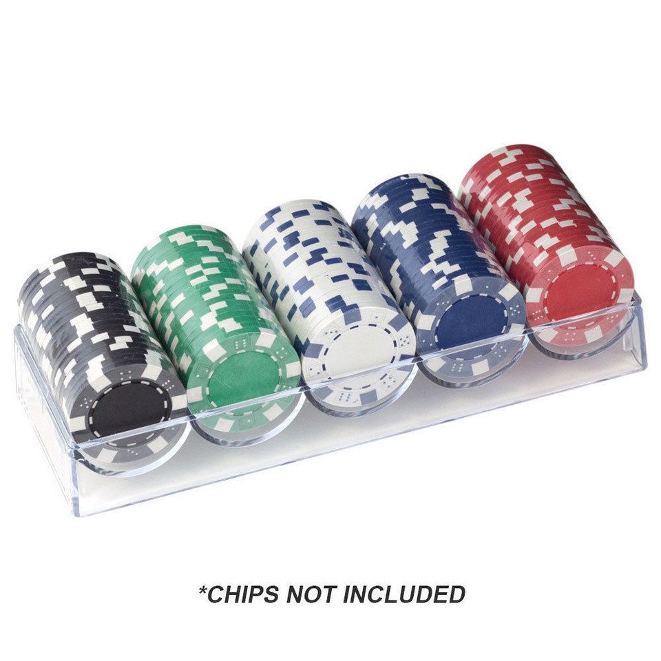 100-Piece Clear Acrylic Poker Chip Rack with Lid. 100ct Poker Chip Tray ...