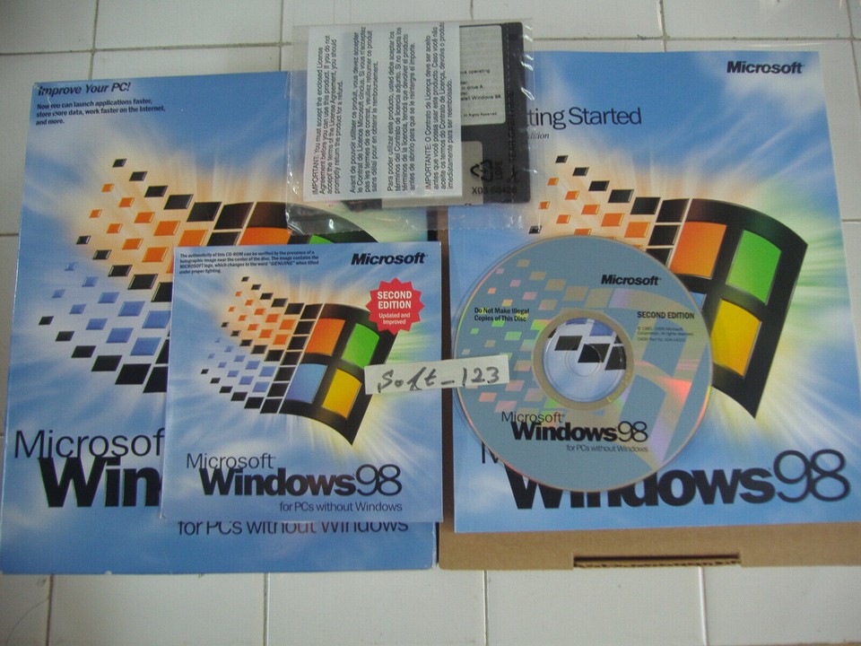 MICROSOFT WINDOWS 98 SECOND EDITION FULL OPERATING SYSTEM WIN 98 SE=NEW ...