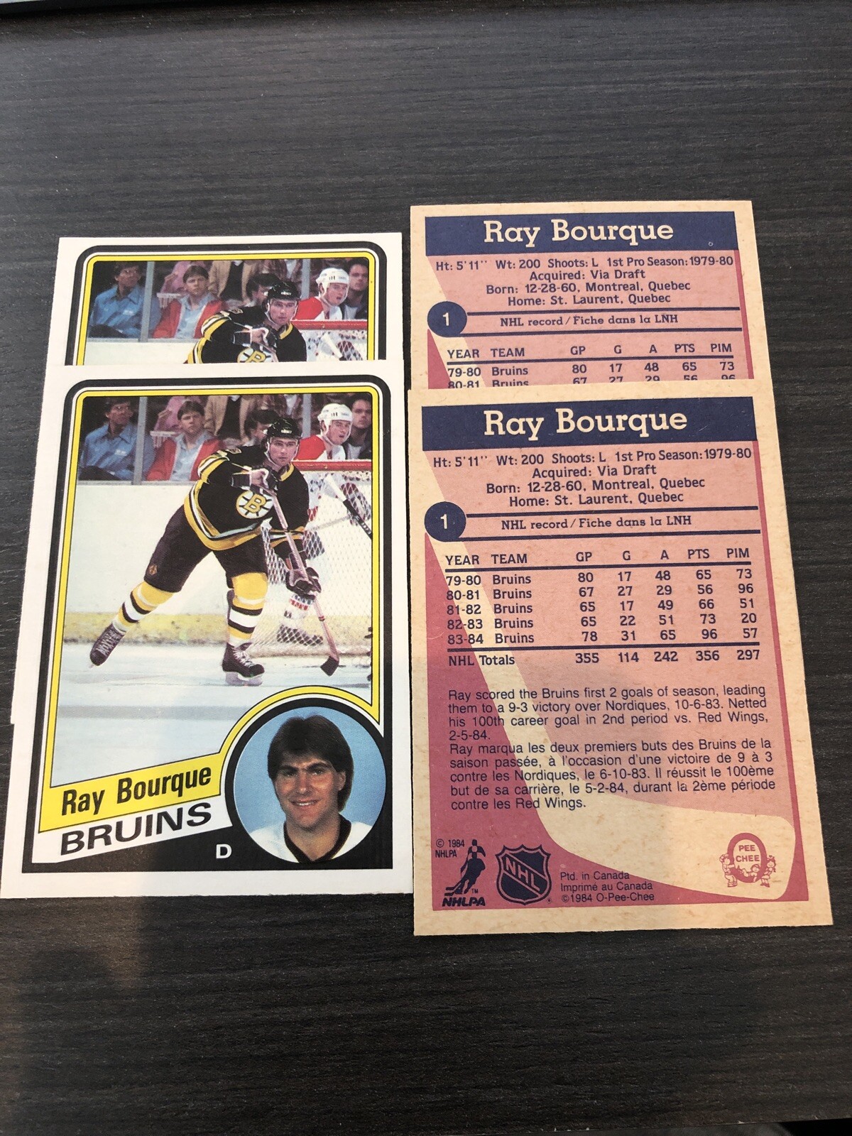 1981-82 O-PEE-CHEE HOCKEY RAY BOURQUE CARD #1 (4 cards) | eBay