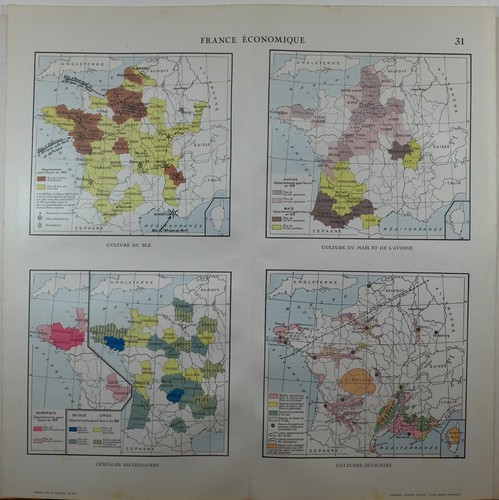 1929 ORIGINAL MAP ~ FRANCE ECONOMICAL WHEAT DELICATES GRAIN FOOD | eBay ...
