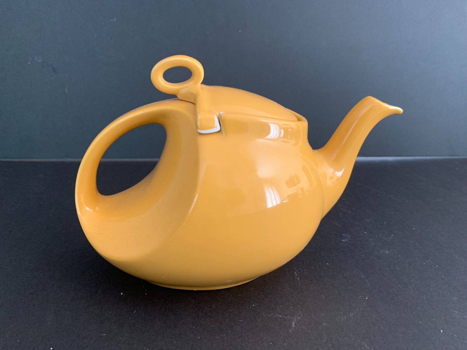 HALL Mid Century Streamline Mustard Yellow Teapot Chip on Spout Edge | eBay