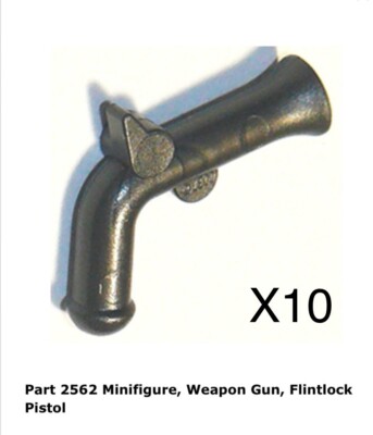 Lego 10 Pieces Pearl Dark Gray Pirate Mini Figures Flintlock Pistol ...