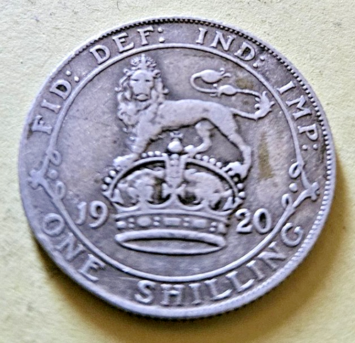 1920 King George V Silver One Shilling Coin - Great Britain - Own Your ...