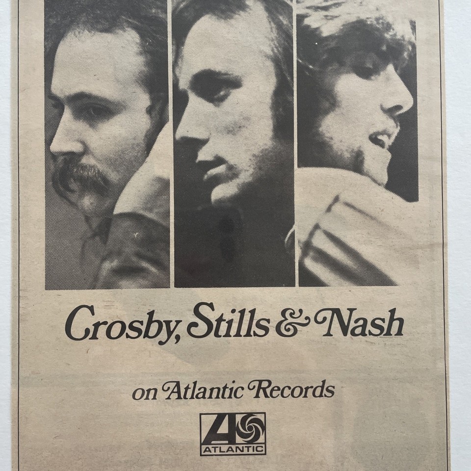 1969 Crosby Stills And Nash Csn Debut Album Record Promo Ad Ebay