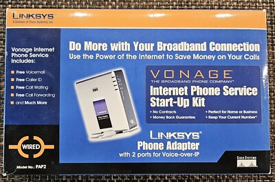 Linksys PAP2 Phone Adapter with 2 Ports for Voice-Over-IP | eBay