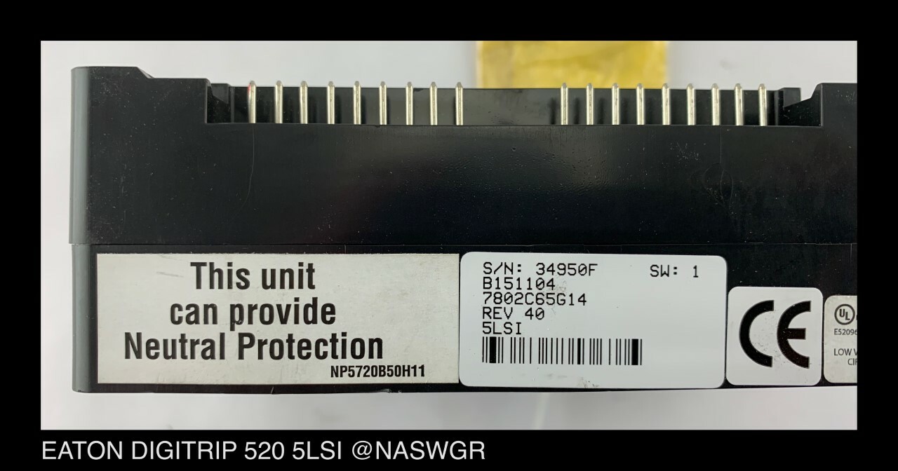 Eaton Cutler Hammer 5LSI Magnum DS Digitrip 520 Trip Unit 7802c65g14 ...