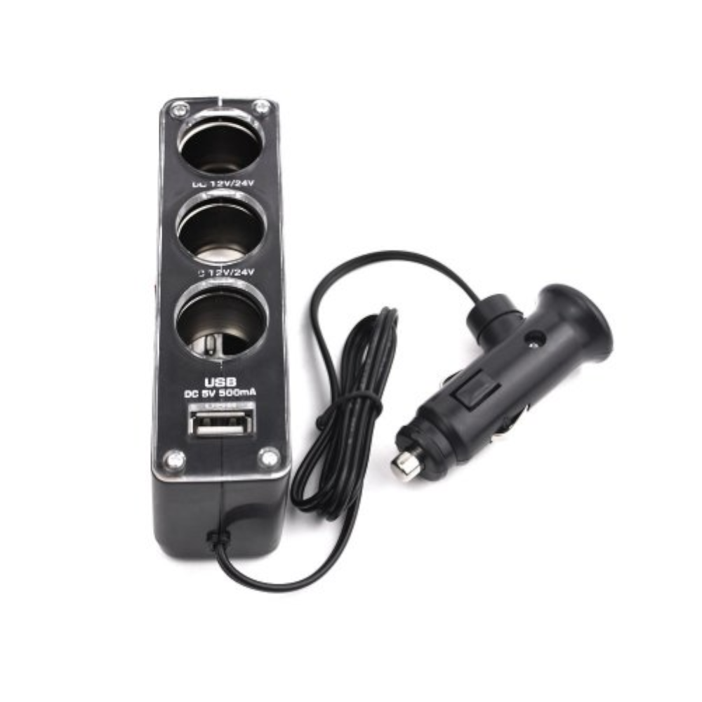 Cigarette Socket Triple 3 Way USB Splitter 12v Car Cigarette Lighter ...