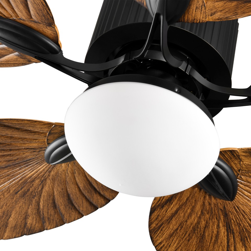 52" Tropical Palm Reversible Ceiling Fan with LED Light and Remote ...