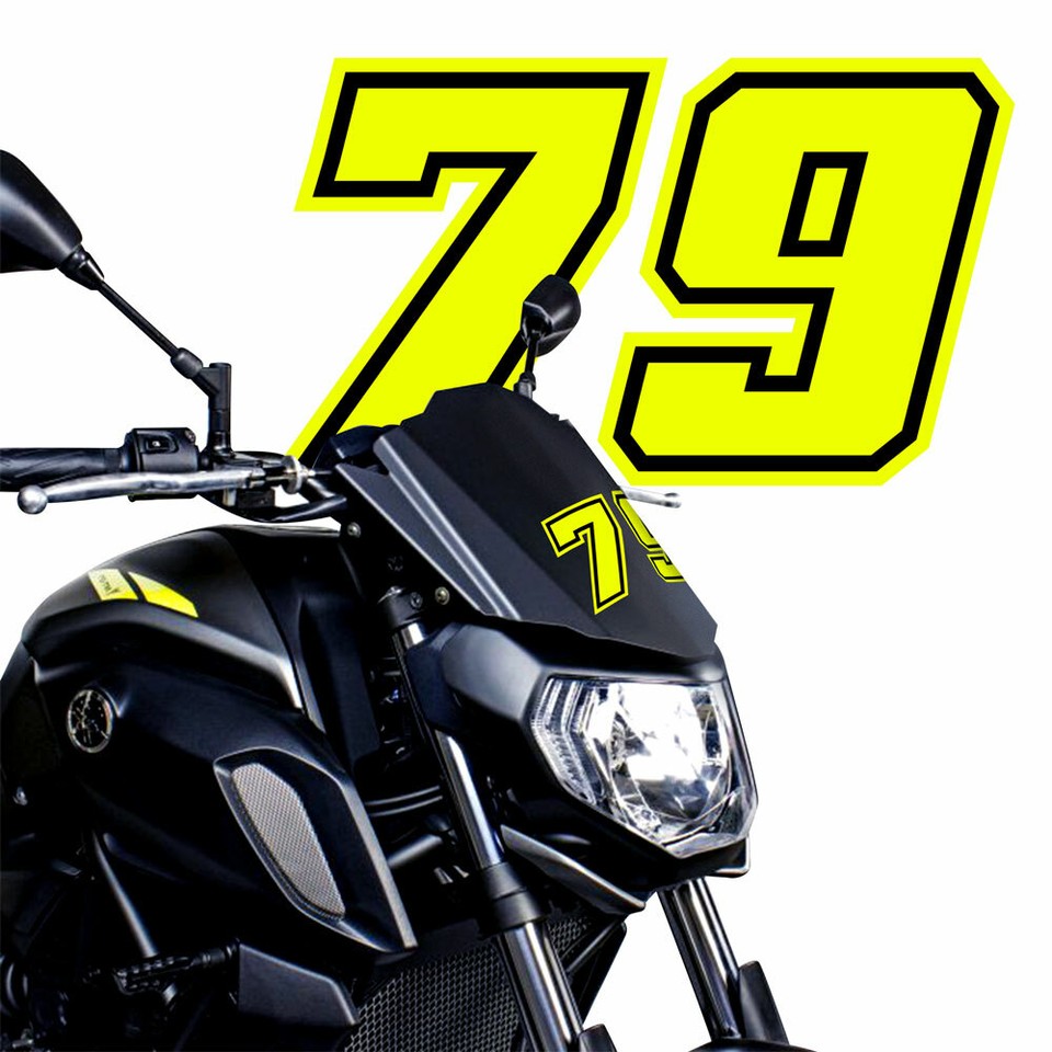 Sticker Number Race for Motorcycle " 3 " Gp, Yellow Fluo, 10 X 10 CM | eBay