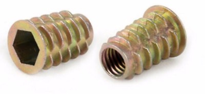 10pcs M8 Thread L=20mm Wood Insert Nut MDF Chip Board Knurled Threaded ...